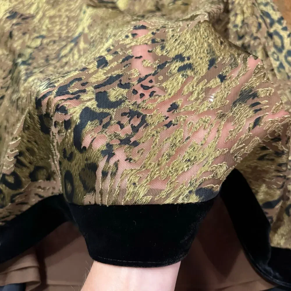 Harold's | Skirts | Harolds Womens Metallic Cheetah Print Skirt Burnout ...